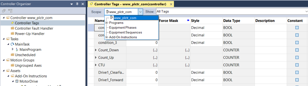 RSLogix Studio 5000, How do I open the Tag Editor? - PLC Programming ...